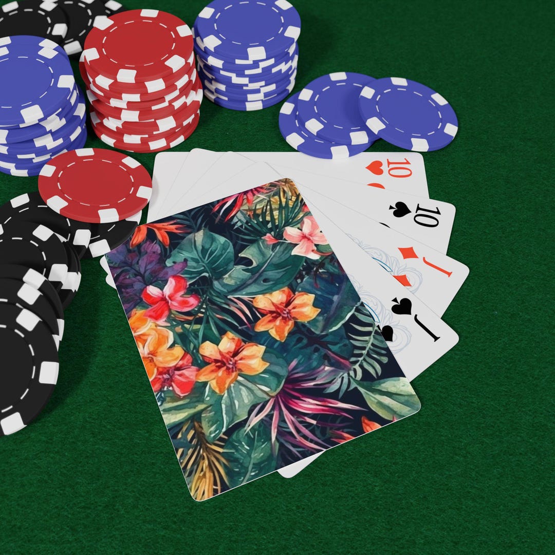 Tropical Bloom Splash Playing Cards, Standard Playing Cards, Game Night ...