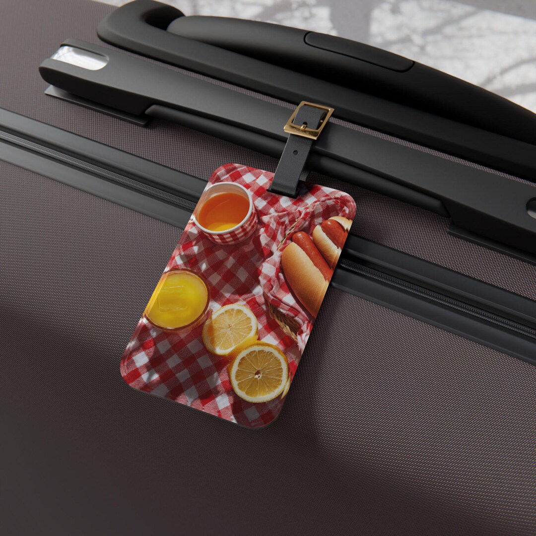 July Picnic Spread Luggage Tag, Summer Travel Accessory, BBQ Gift ...