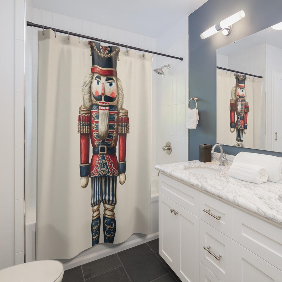 Classic Nutcracker Soldier Shower Curtain: Holiday Decor, Christmas ...