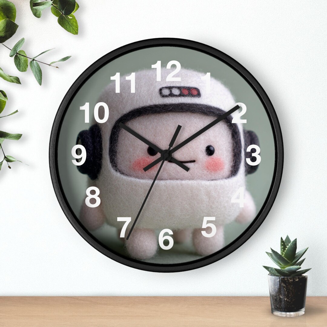 Marshmallow Helmet Pal Wall Clock | Nursery Space Robot, Kitchen Wall ...