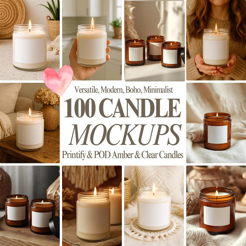 White Candle Mock up Psd - Etsy