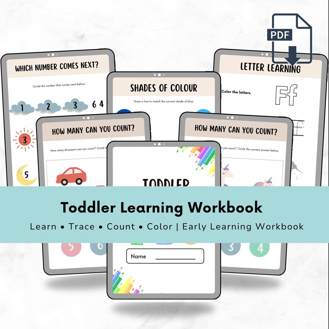 Toddler Learning Workbook | Printable Preschool Activity Pack ...
