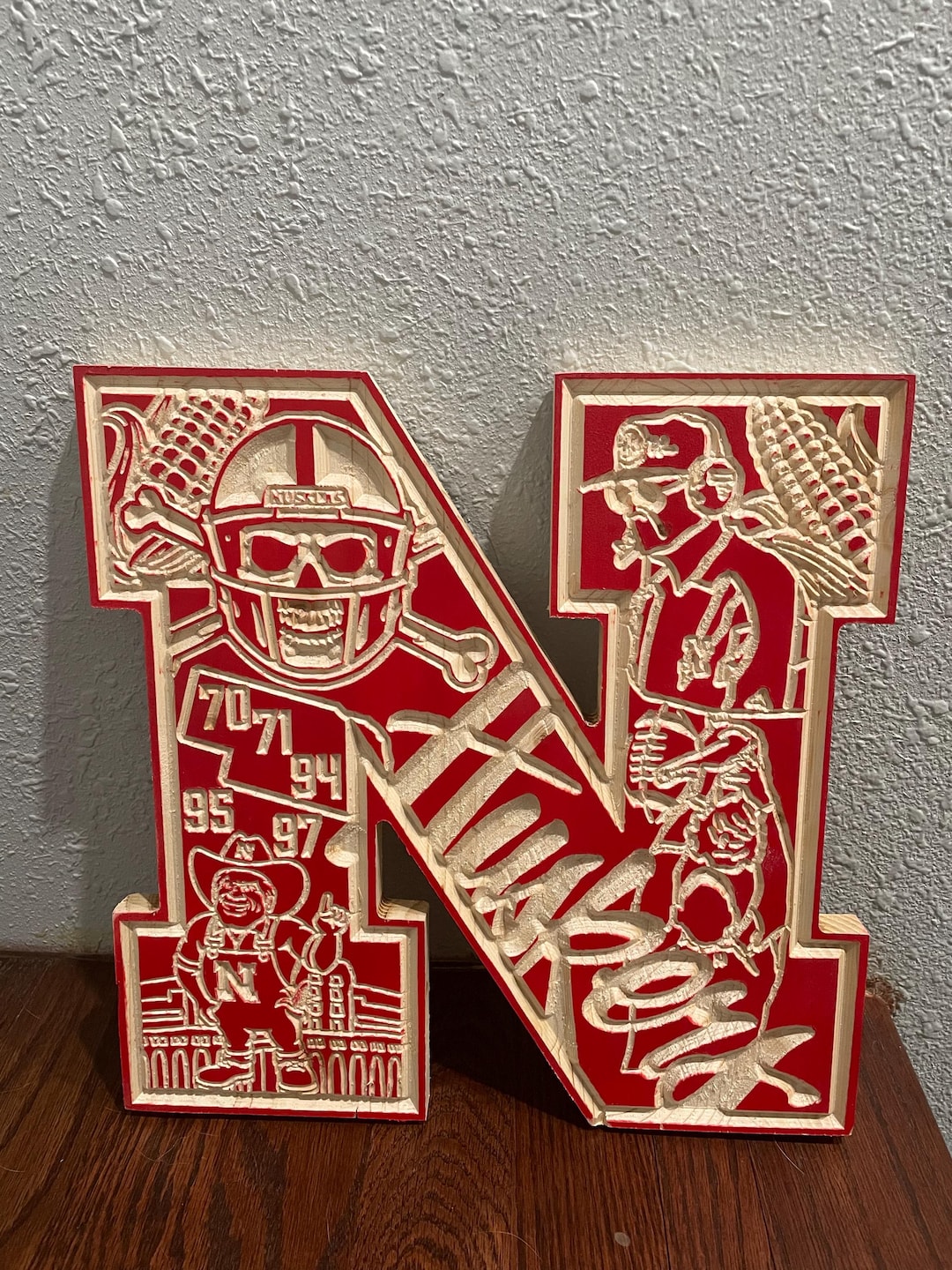 Custom Nebraska Husker Fan Wood Sign - Personalized Husker Football ...