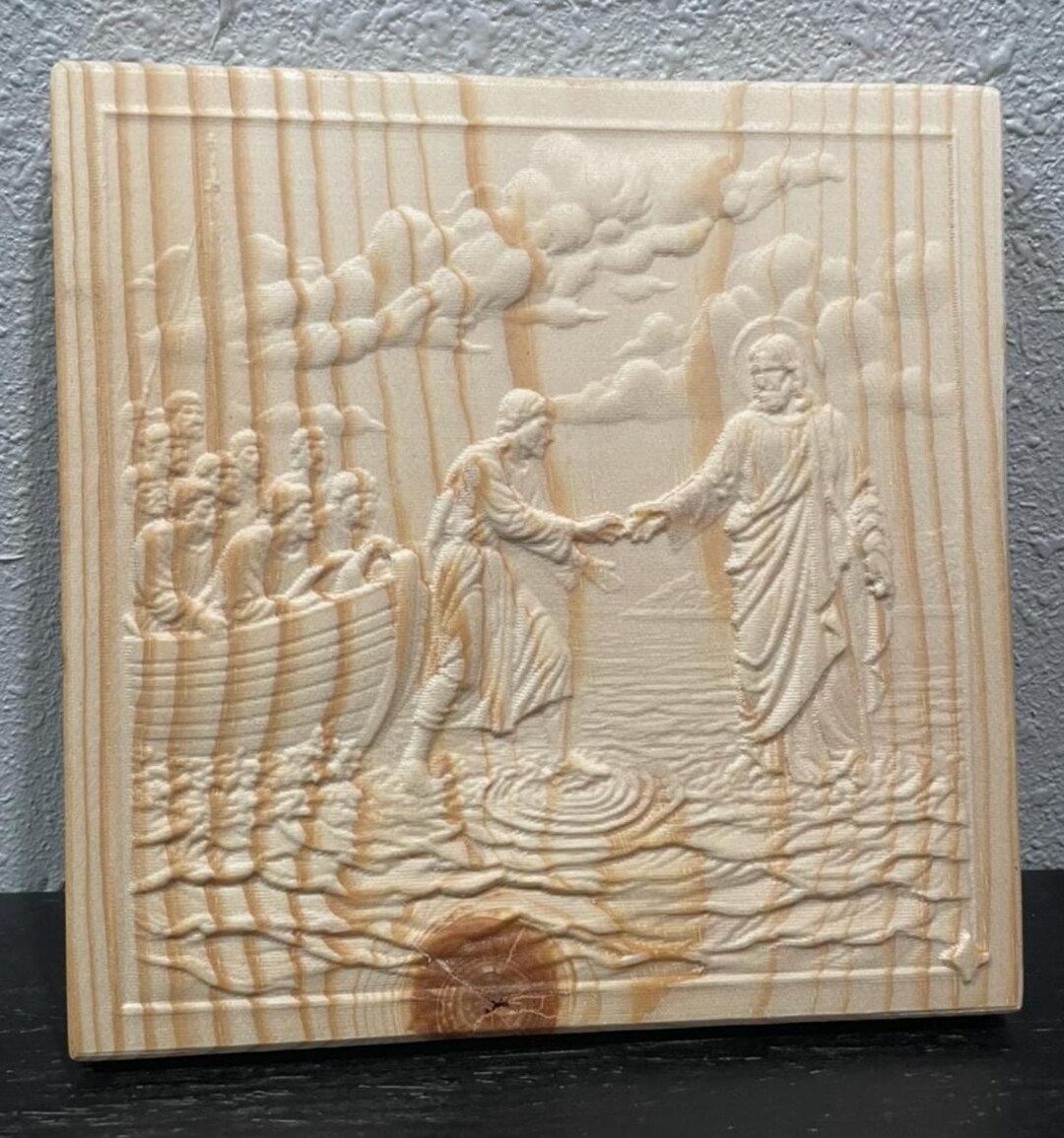 3D Relief Jesus Walking on Water - Etsy