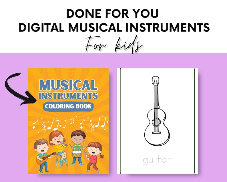 Musical Instrument Coloring Book for Kids | 30+ Pages | Printable PDF ...