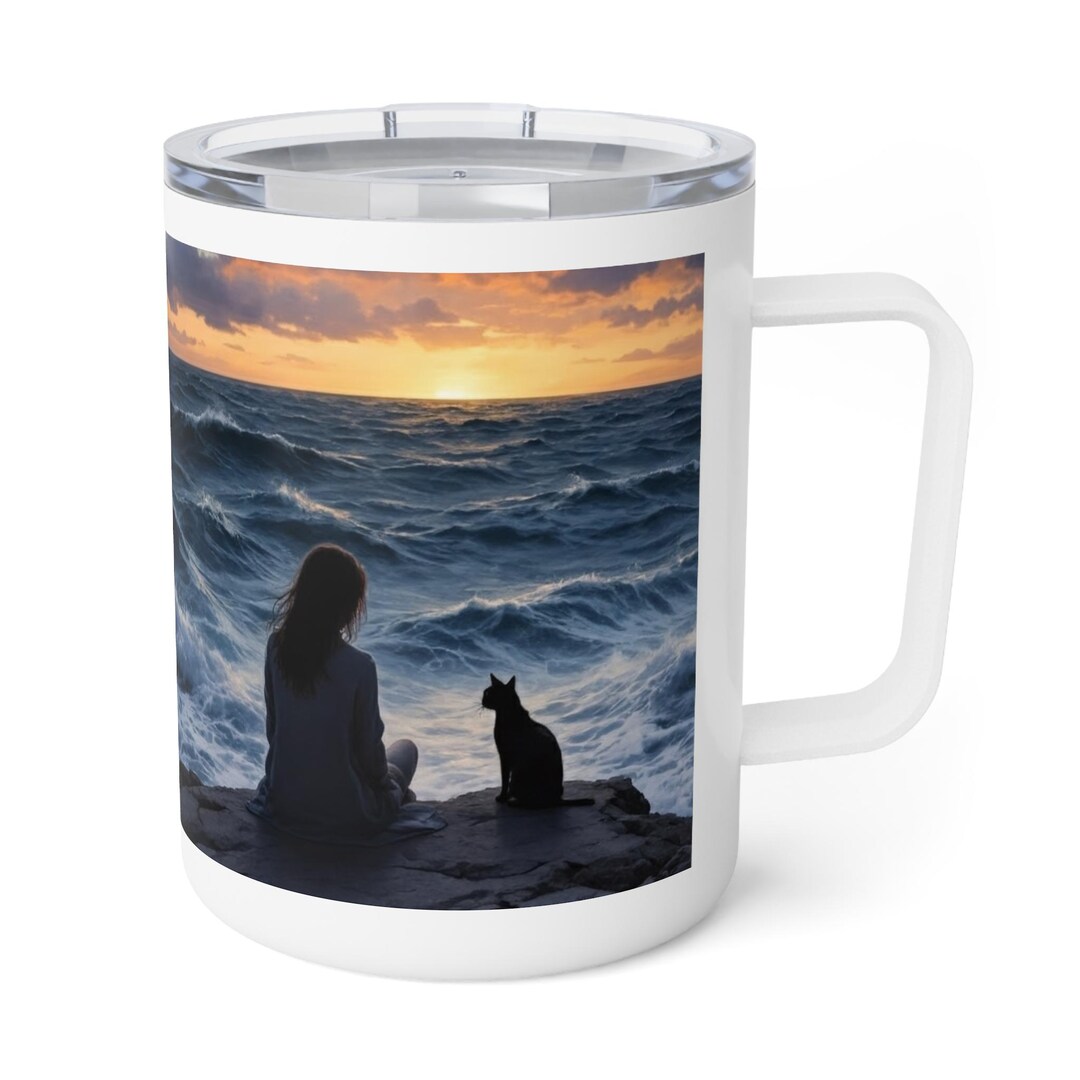 Ocean Sunset Poem Insulated Coffee Mug | 10oz, Mental Health - Etsy