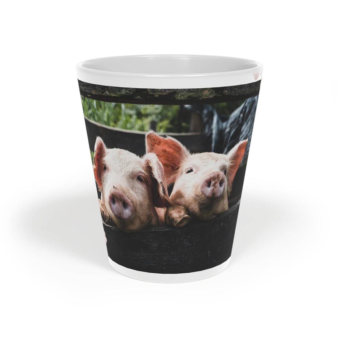 Portrait of Pigs Latte Mug | 12oz Ceramic Mug - Etsy