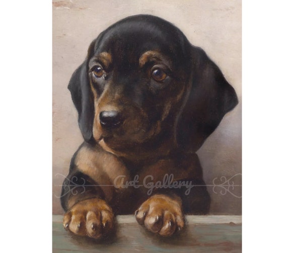 Teckel Puppy Artiste Reichert de décoration murale - Etsy France