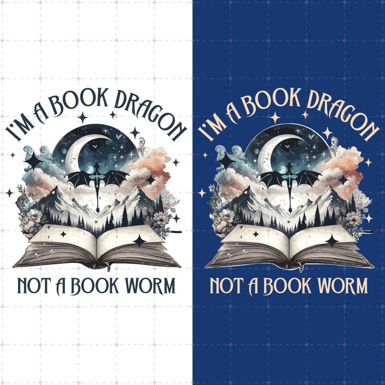 Book Dragon Png, I'm Not A Bookworm Png, Fantasy Reader, Bookish Merch ...