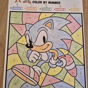 Sonic Coloring Page – Color by Numbers (printable PDF) - Etsy