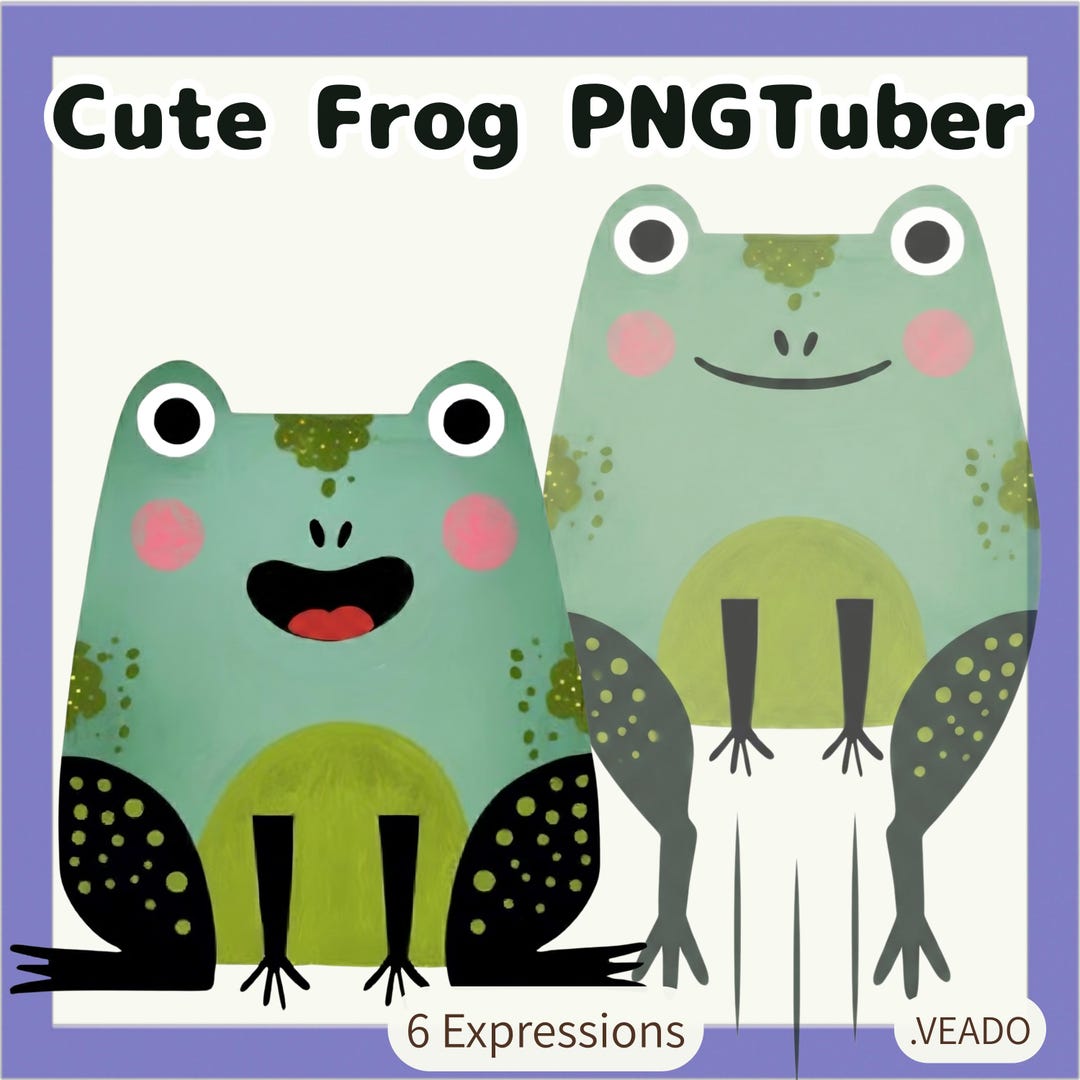 Frog Pngtuber Avatar | Cute Kawaii Frog PNG Tuber for Veadotube Mini ...