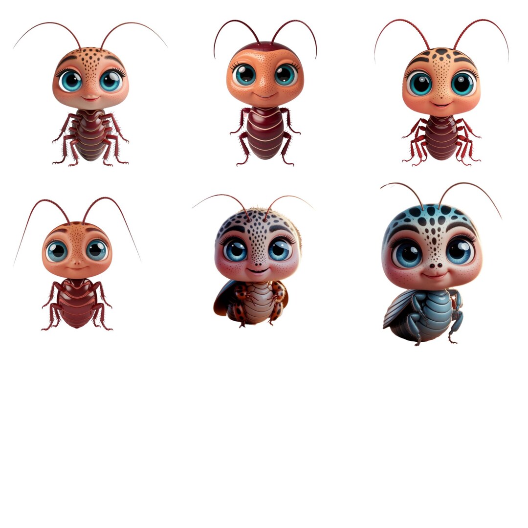 Cute Cartoon Termite PNG Bundle | 6 High Resolution 3D Insect Clipart ...