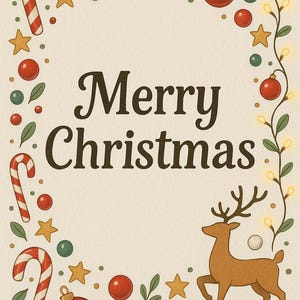 Printable Christmas Card Set | Merry Christmas and Happy New Year ...
