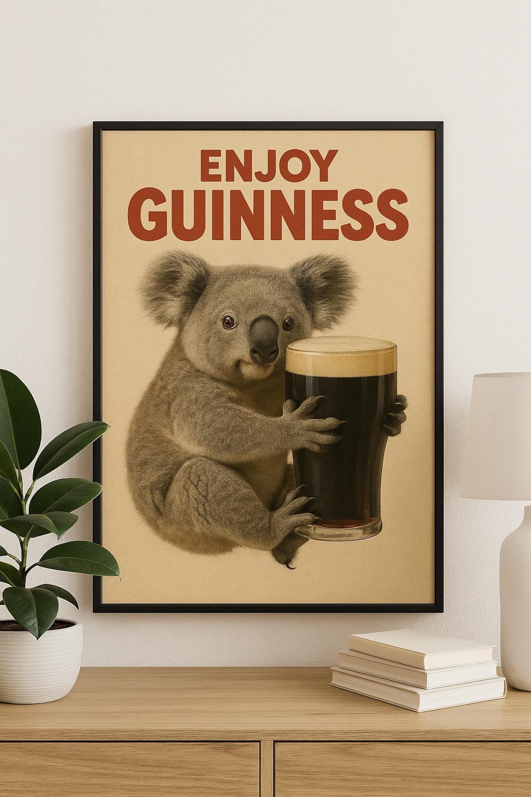 Koala Guinness Poster | Vintage Beer Wall Art | Irish Pub Decor ...