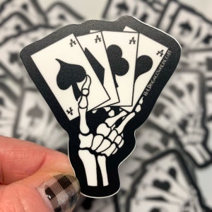 Holding Aces Skeleton Hand Vinyl Sticker Poker Series - Etsy