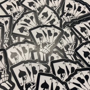 Holding Aces Skeleton Hand Vinyl Sticker Poker Series - Etsy