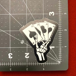 Holding Aces Skeleton Hand Vinyl Sticker Poker Series - Etsy