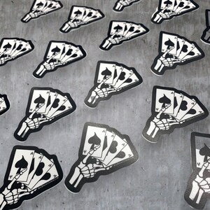 Holding Aces Skeleton Hand Vinyl Sticker Poker Series - Etsy