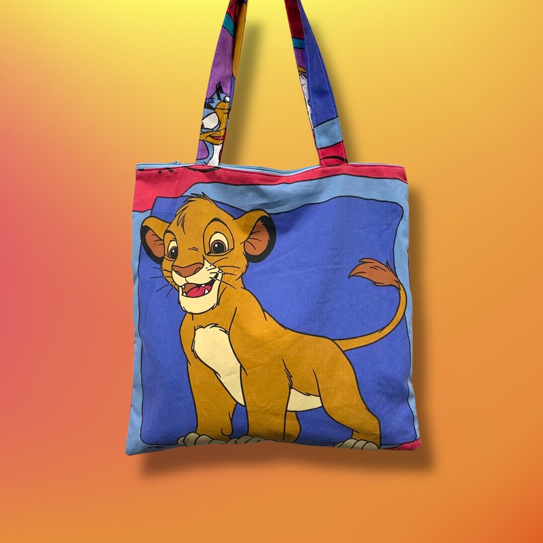 Simba and Nala Double Sided Tote Bag Upcycled 90s Lion King - Etsy