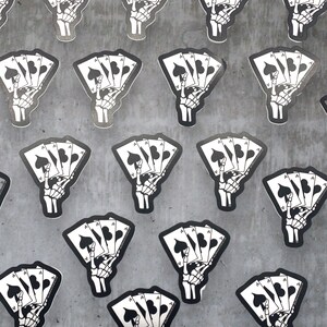 Holding Aces Skeleton Hand Vinyl Sticker Poker Series - Etsy