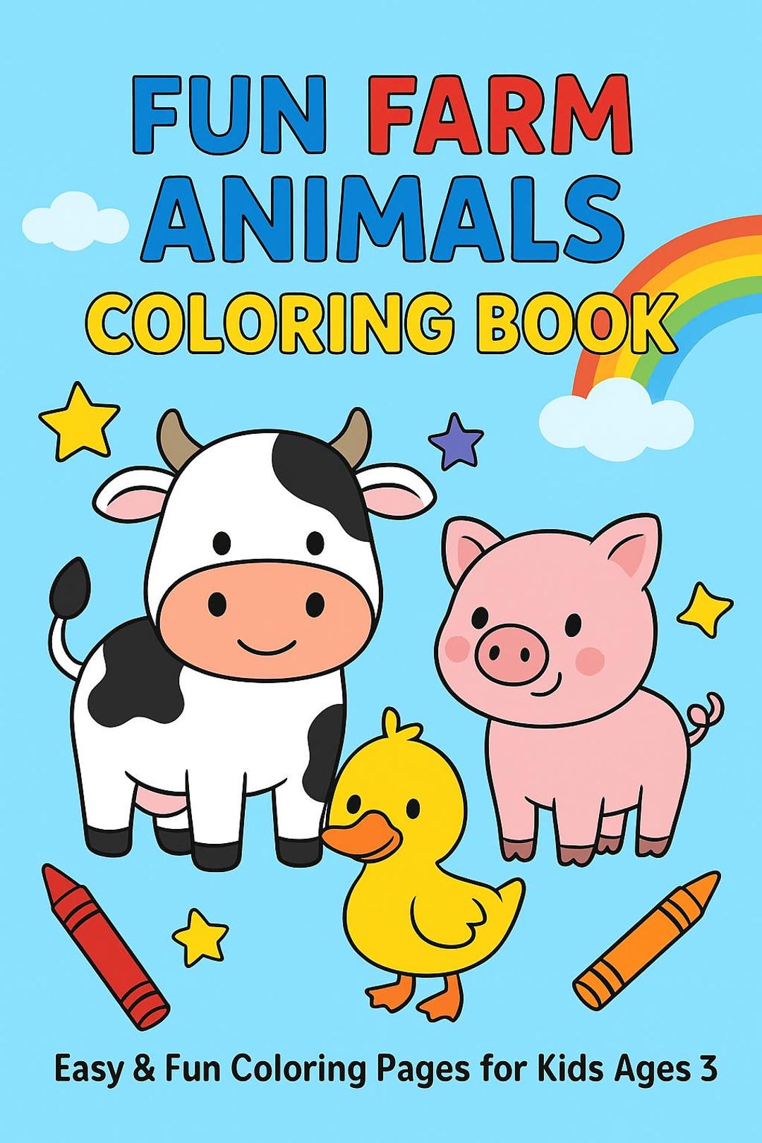 Fun Farm Animals Coloring Book - Etsy
