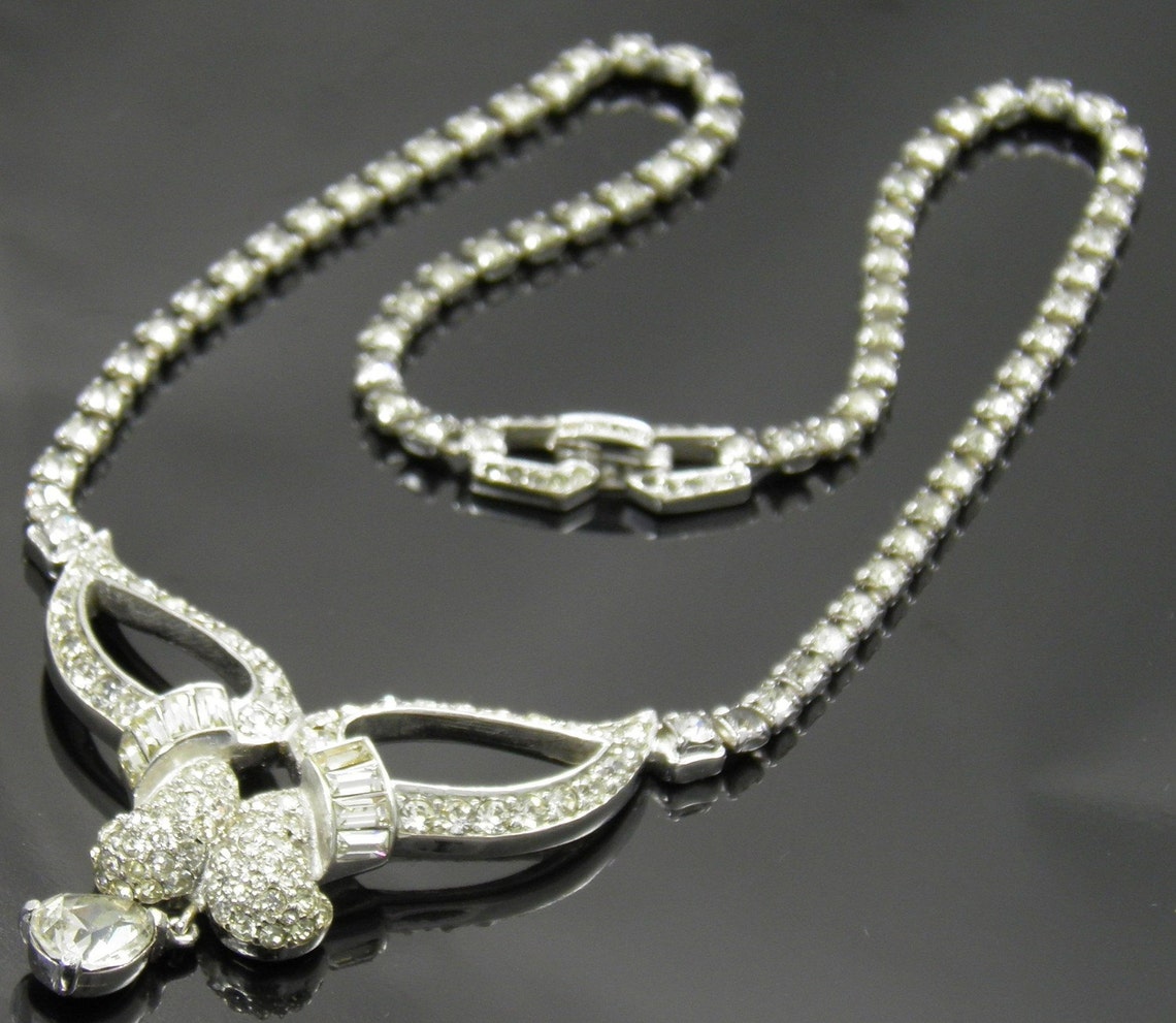 Vintage Rare Halbe Rhinestone Necklace Choker Exquisite - Etsy