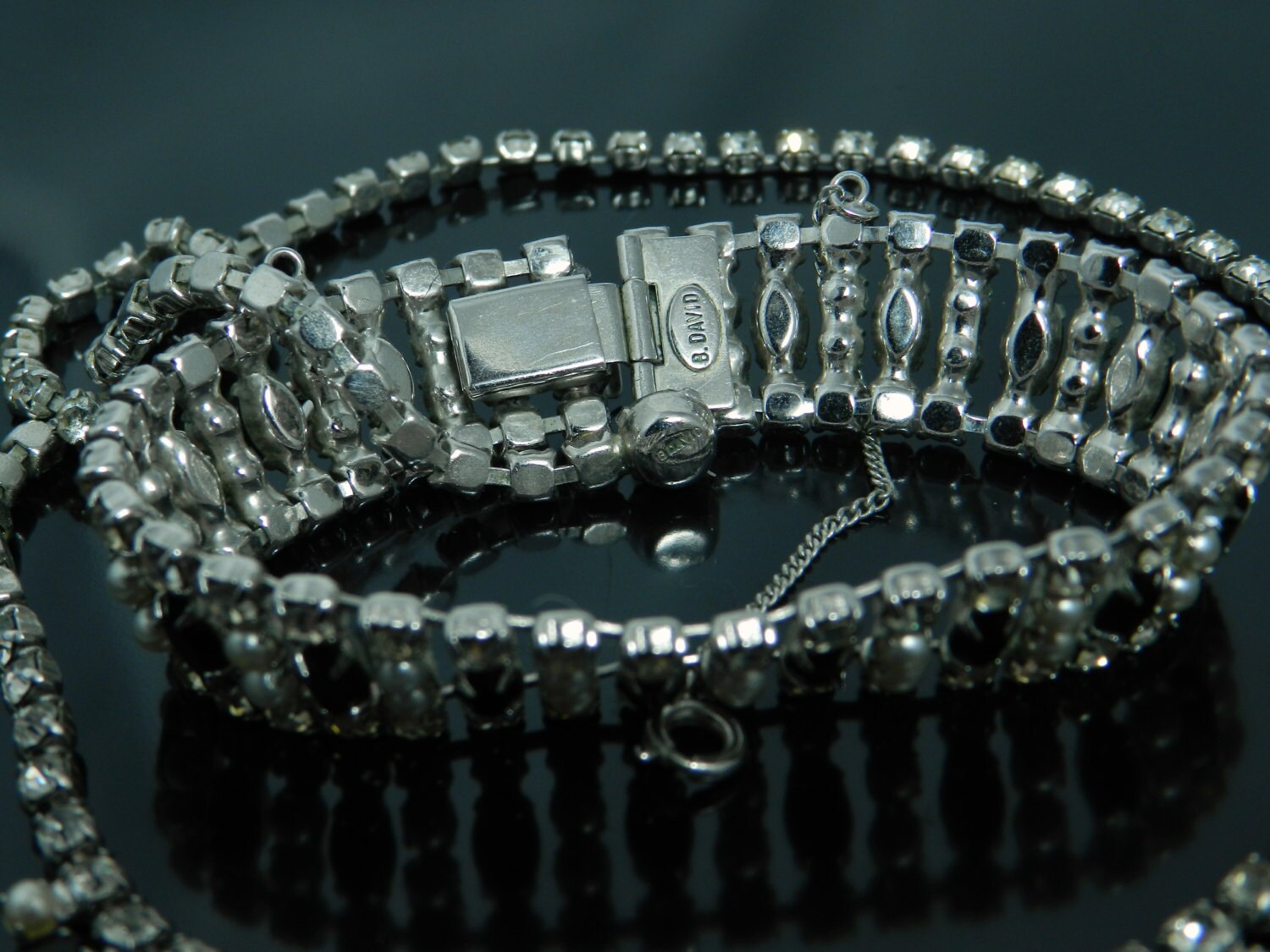 Vintage B David Demi Set of Necklace and Bracelet in Black and - Etsy