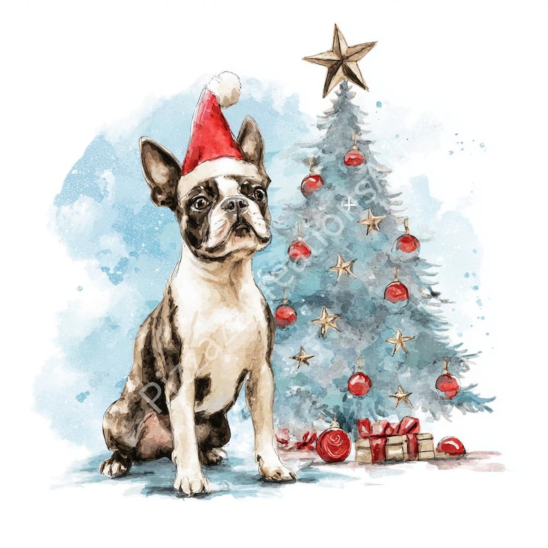 16 Cute Dog With Christmas Tree Clipart, Holiday Art, Festive Puppy ...