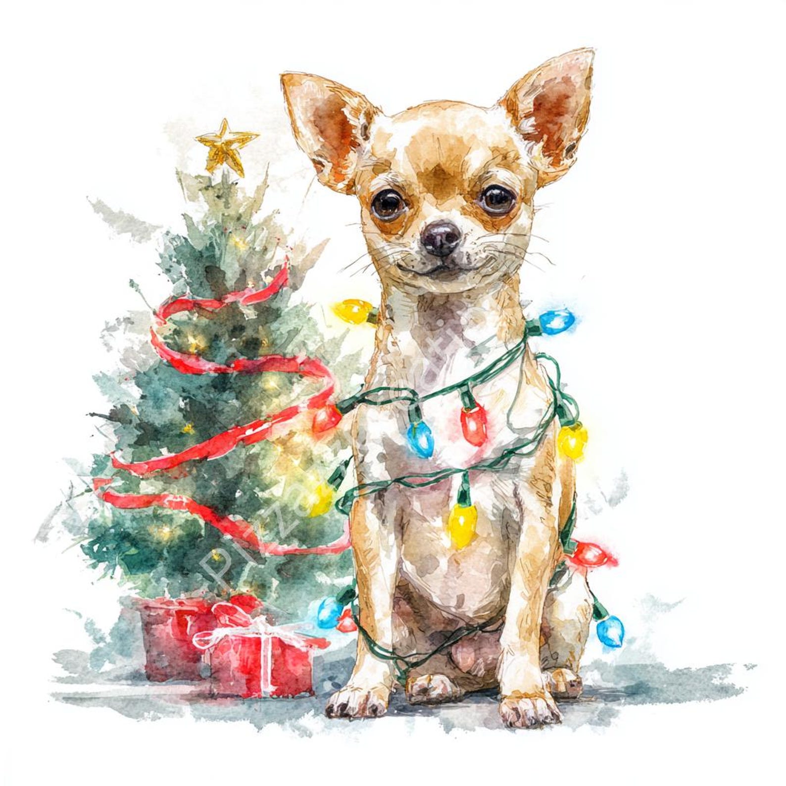 16 Cute Dog With Christmas Tree Clipart, Holiday Art, Festive Puppy ...
