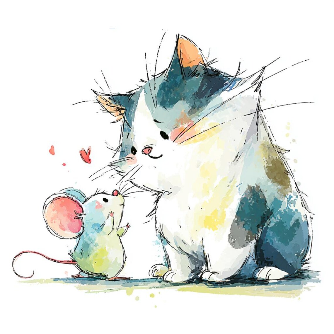 12 Quirky Cat and Mouse Clipart, Quirky Best Friend Pets, Funny Animal ...