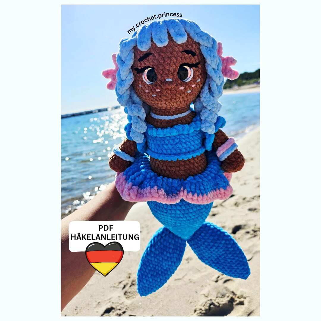 Crochet Pattern Mermaid AQUA & Octopus LUMA | PDF Pattern in German ...
