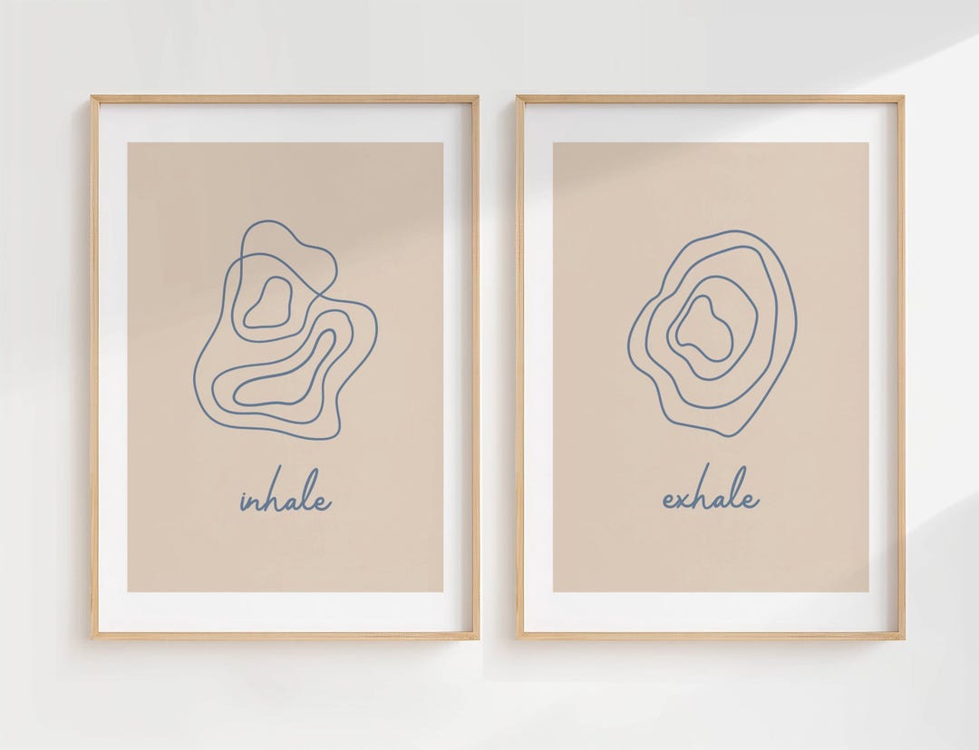 Inhale Exhale Mindfulness Printable Wall Art SET OF 2, Self Care ...