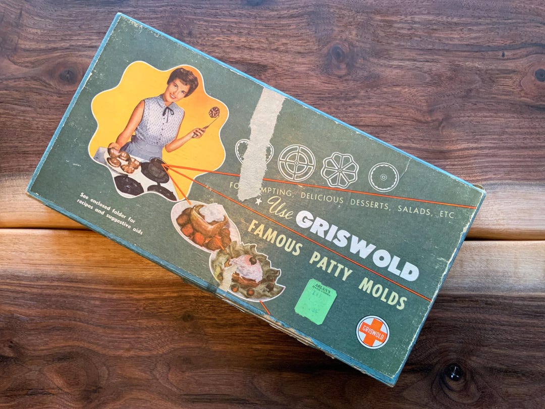 Vintage Griswold Cast Iron Famous Patty Molds With Original Box - Etsy