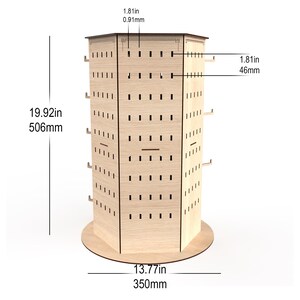 Hexagonal Display Stand With Adjustable Hooks – Digital Laser Cut File ...