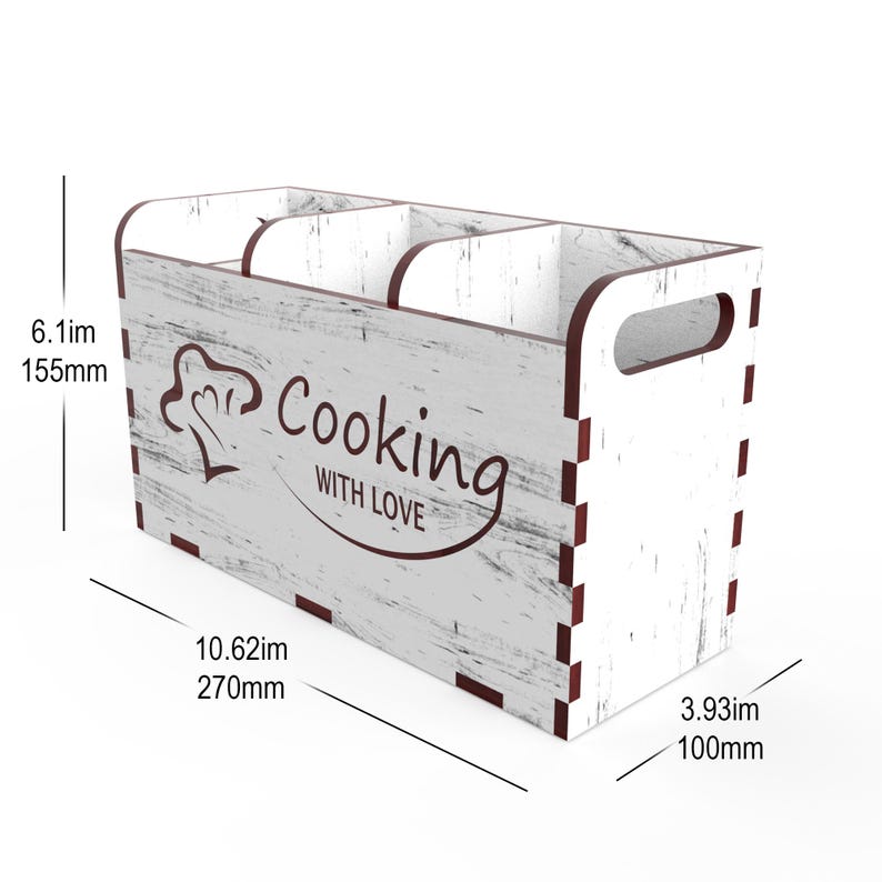 Farmhouse Kitchen Utensil Holder: Laser Cut File (6mm Material ...