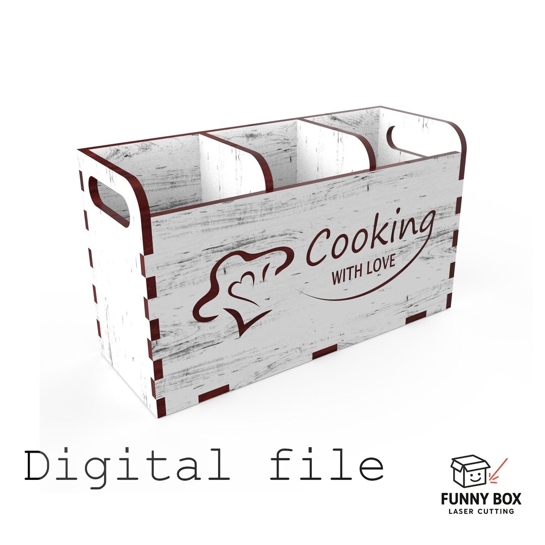 Farmhouse Kitchen Utensil Holder: Laser Cut File (6mm Material ...