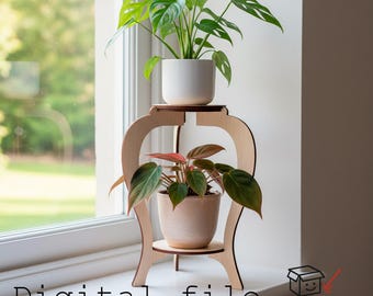 Wooden Side Table Laser Cut File | Modern Round Accent Table Template ...