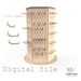 Hexagonal Display Stand With Adjustable Hooks – Digital Laser Cut File ...