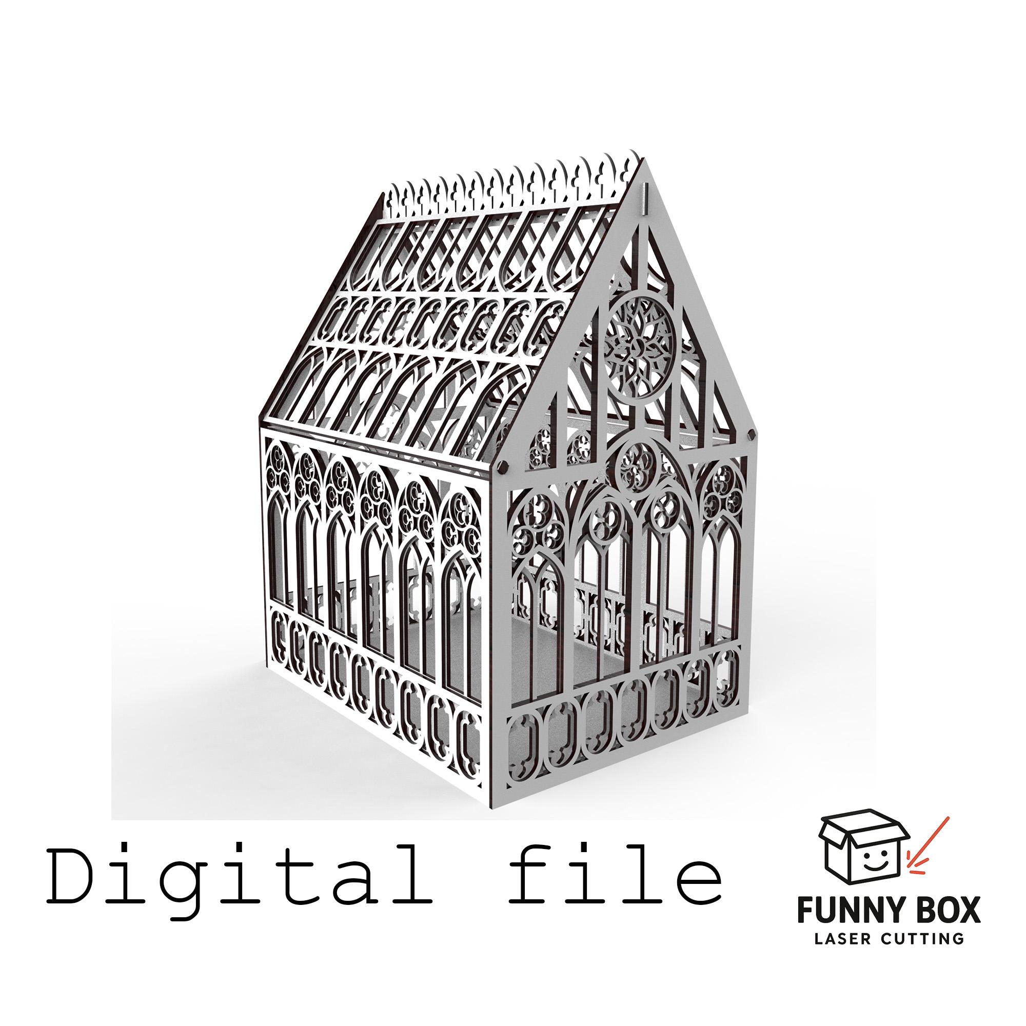 Flower House SVG, Gothic Flower House Design Dxf, Greenhouse Laser Cut ...