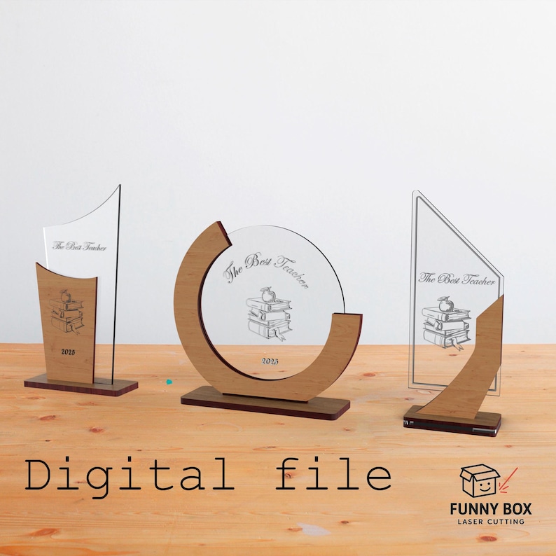 Laser Cut Award Trophy Set: Acrylic Insert Designs (digital Download ...