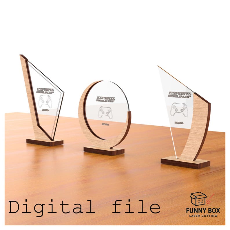 Laser Cut Award Trophy Set: Acrylic Insert Designs (digital Download ...
