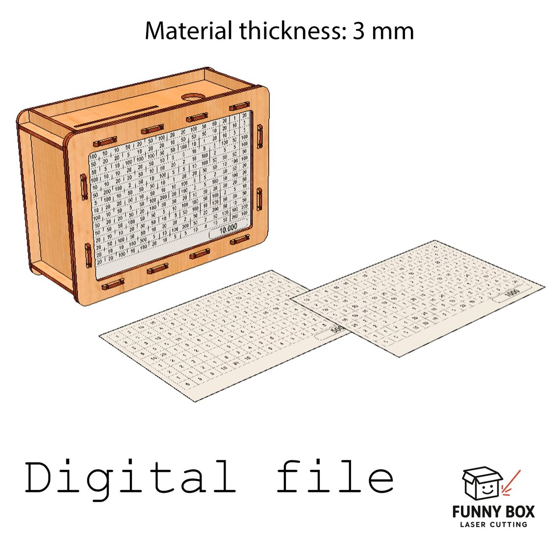 Savings Box With 5 Interchangeable Target Counters Laser Cut File, Coin ...
