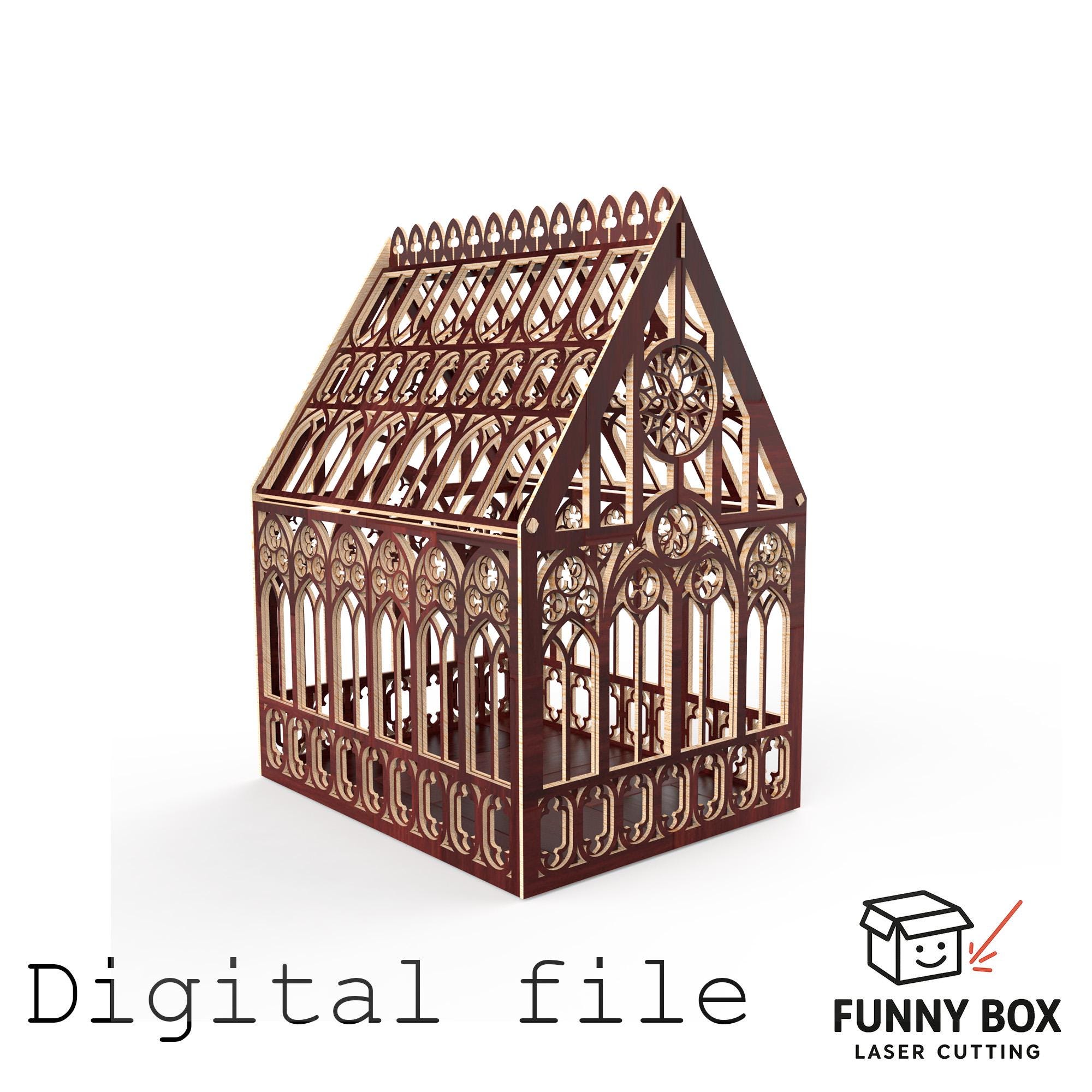 Flower House SVG, Gothic Flower House Design Dxf, Greenhouse Laser Cut ...