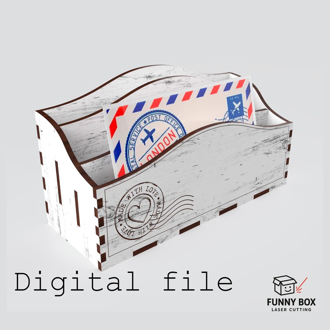 Retro-style Letter Box With 3 Compartments – Digital Laser Cut File ...