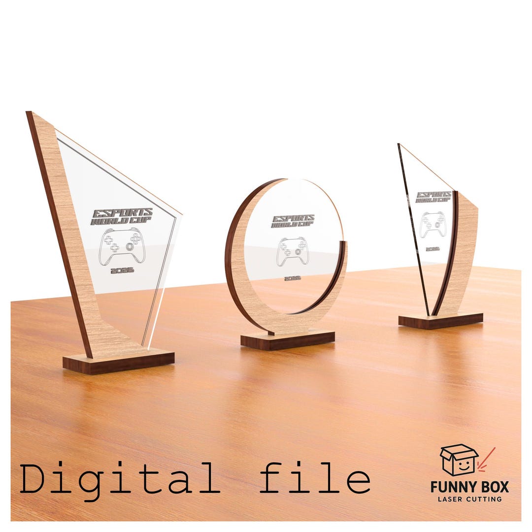 Laser Cut Award Trophy Set: Acrylic Insert Designs (digital Download ...