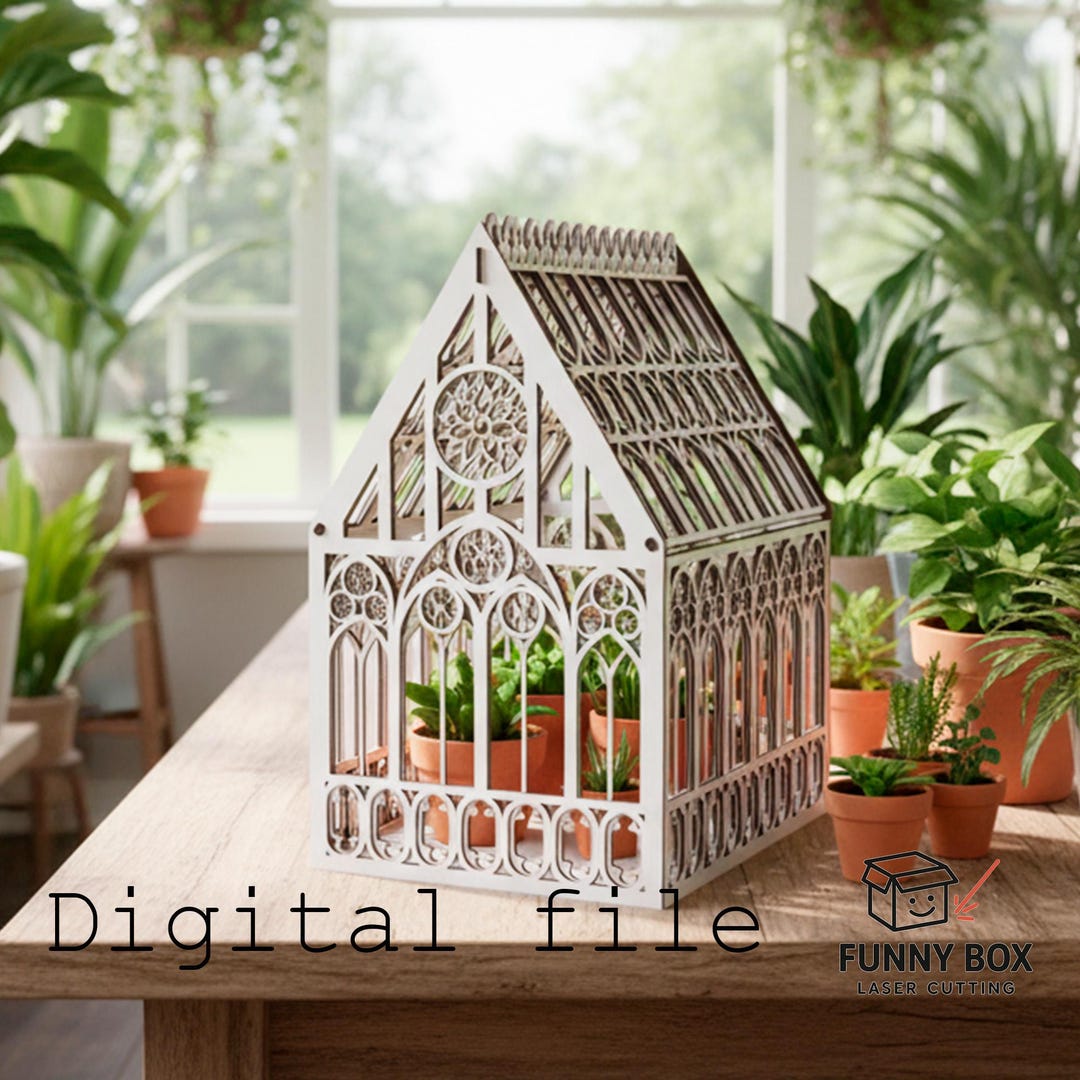 Flower House SVG, Gothic Flower House Design Dxf, Greenhouse Laser Cut ...