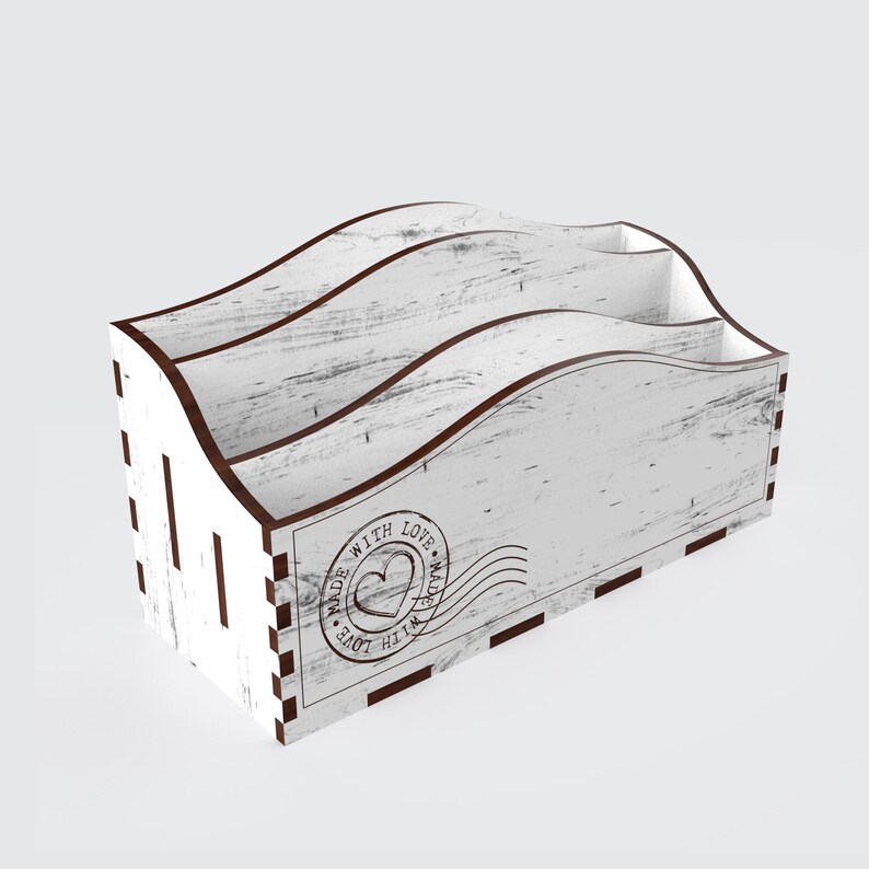 Retro-style Letter Box With 3 Compartments – Digital Laser Cut File ...