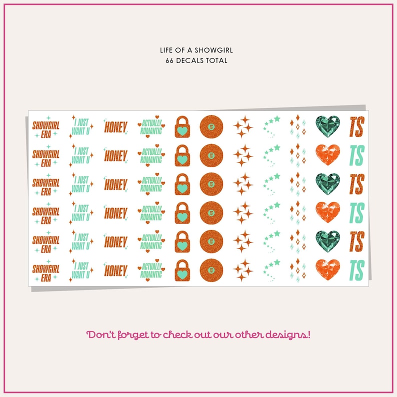 Life of A Showgirl Inspired Nail Decals Stickers Waterslide Taylor ...