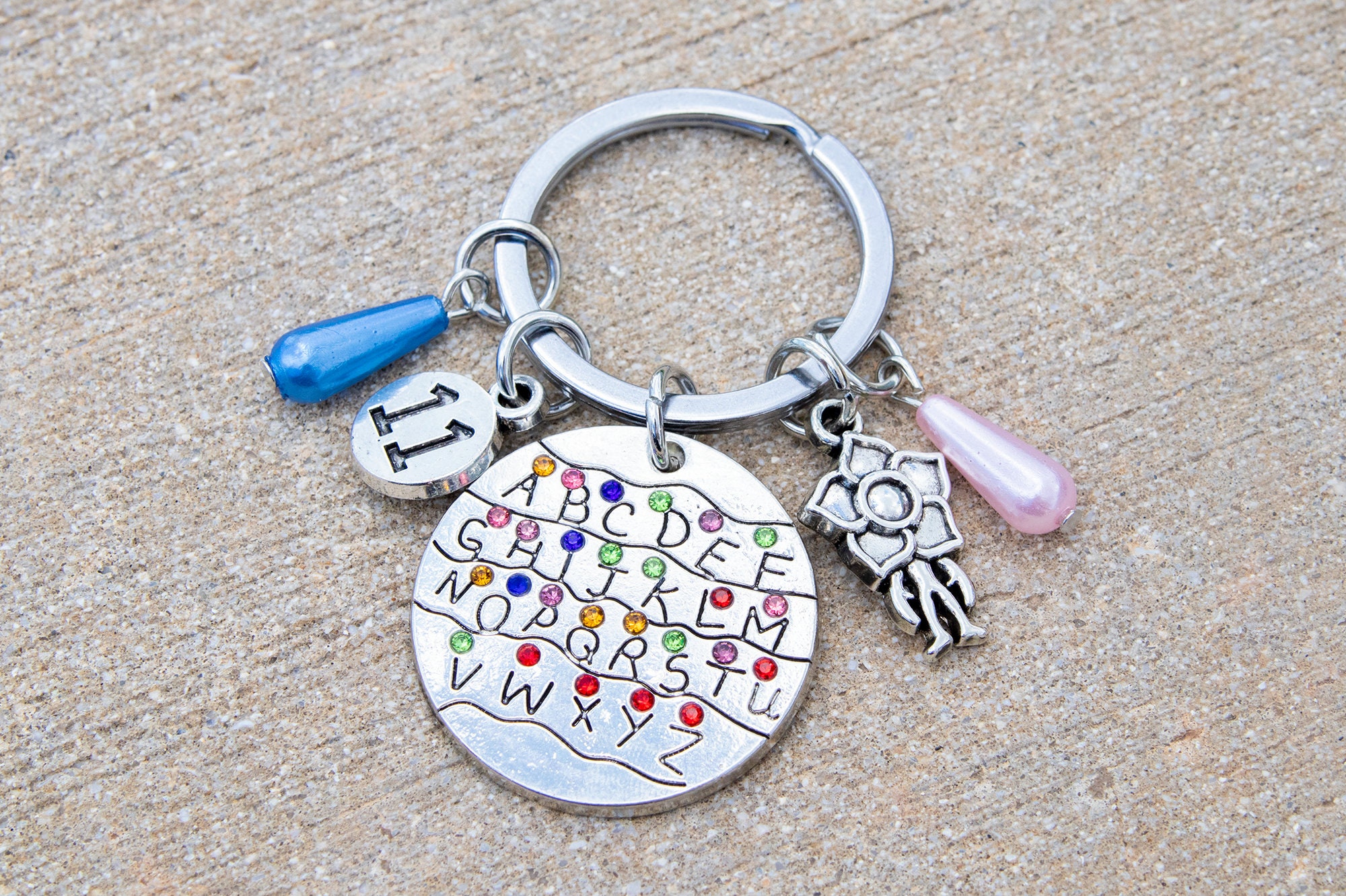 Stranger Things Inspired Alphabet Lights Keychain Keyring - Etsy