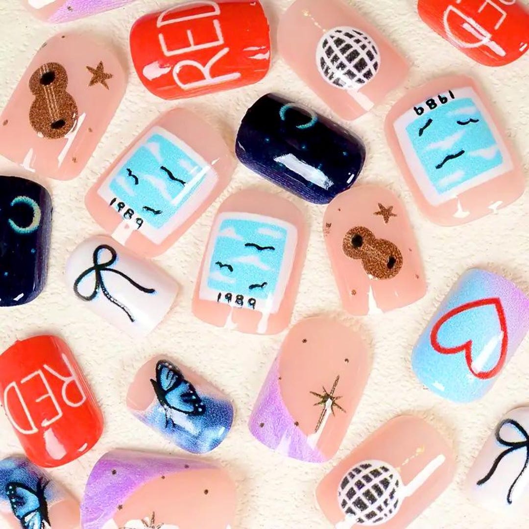 Taylor Swift Inspired Press on Nails Lover Reputation 1989 Eras ...